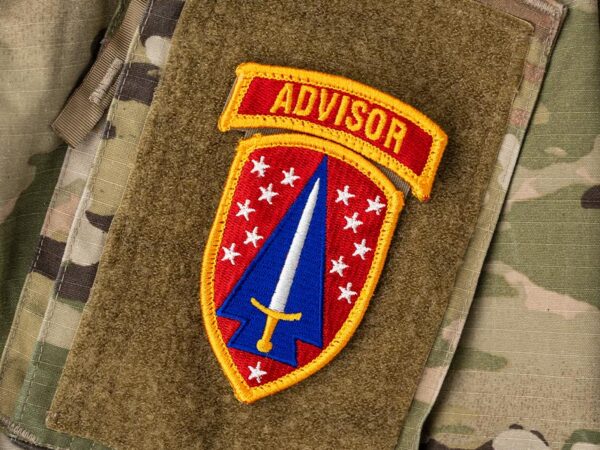 Army SFAB Patch Full Color, Advisor Tab Sewn with Velcro