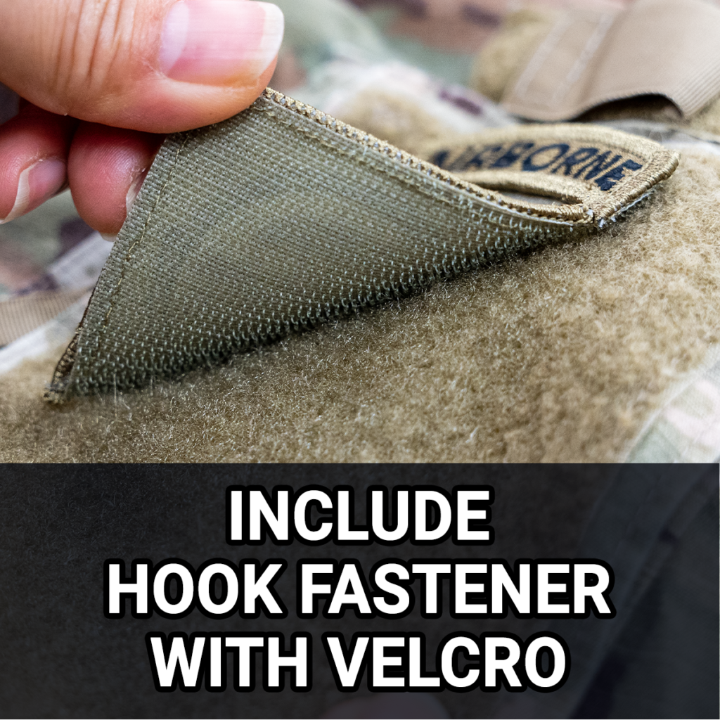 Airborne Full Color Tab Patch with Velcro, Black & Gold