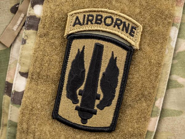 18th Field Artillery Brigade Patch, Airborne Tab Sewn with Velcro