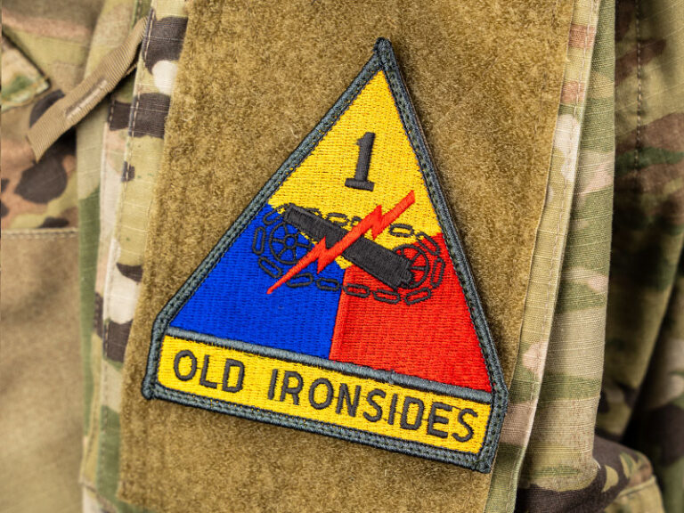 Army 1st Armored Division Patch, Full Color with Velcro